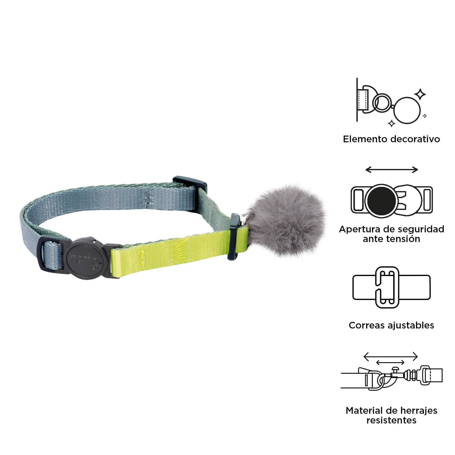 Collar Ajustable Meow Para Gato