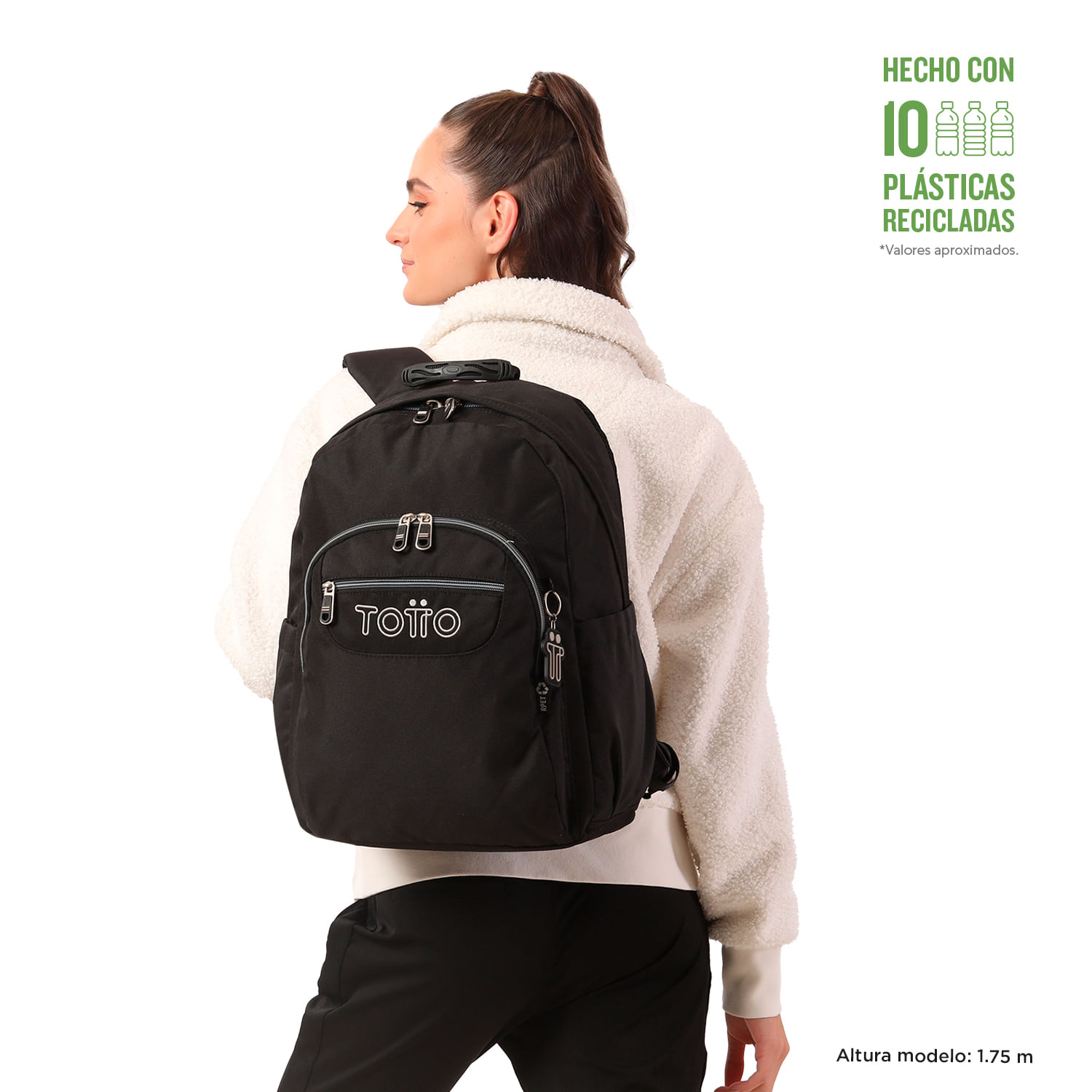 Morral unisex Acuarela L negro escolar | Totto