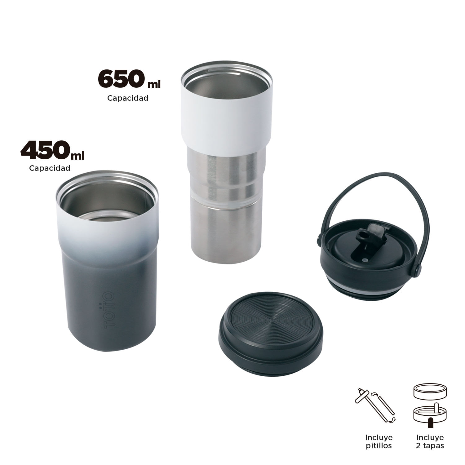 Botilito Térmico 2 en 1 Modular 400 ml / 550 ml Azul