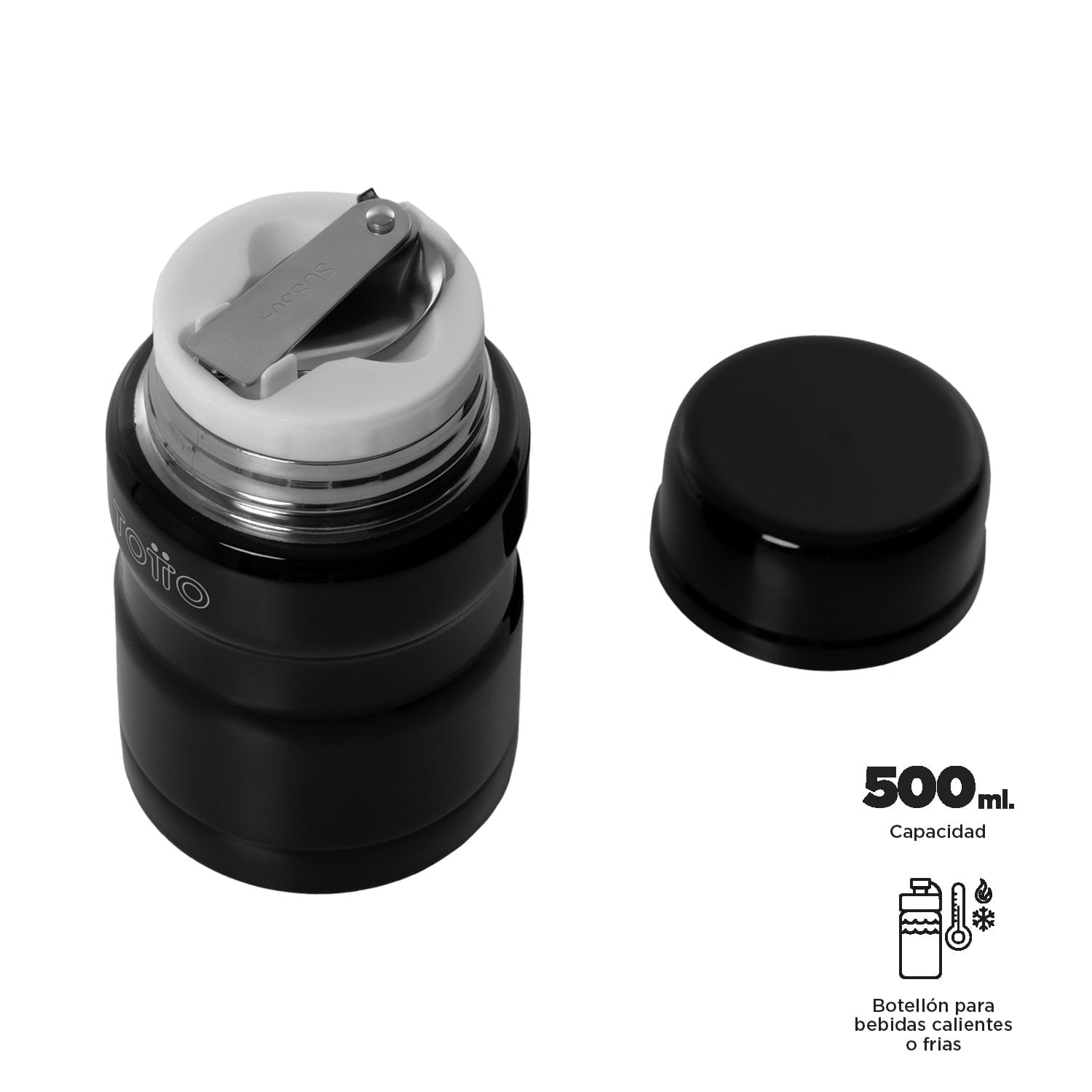Botilito Térmico Protte 500 ml Negro | Totto