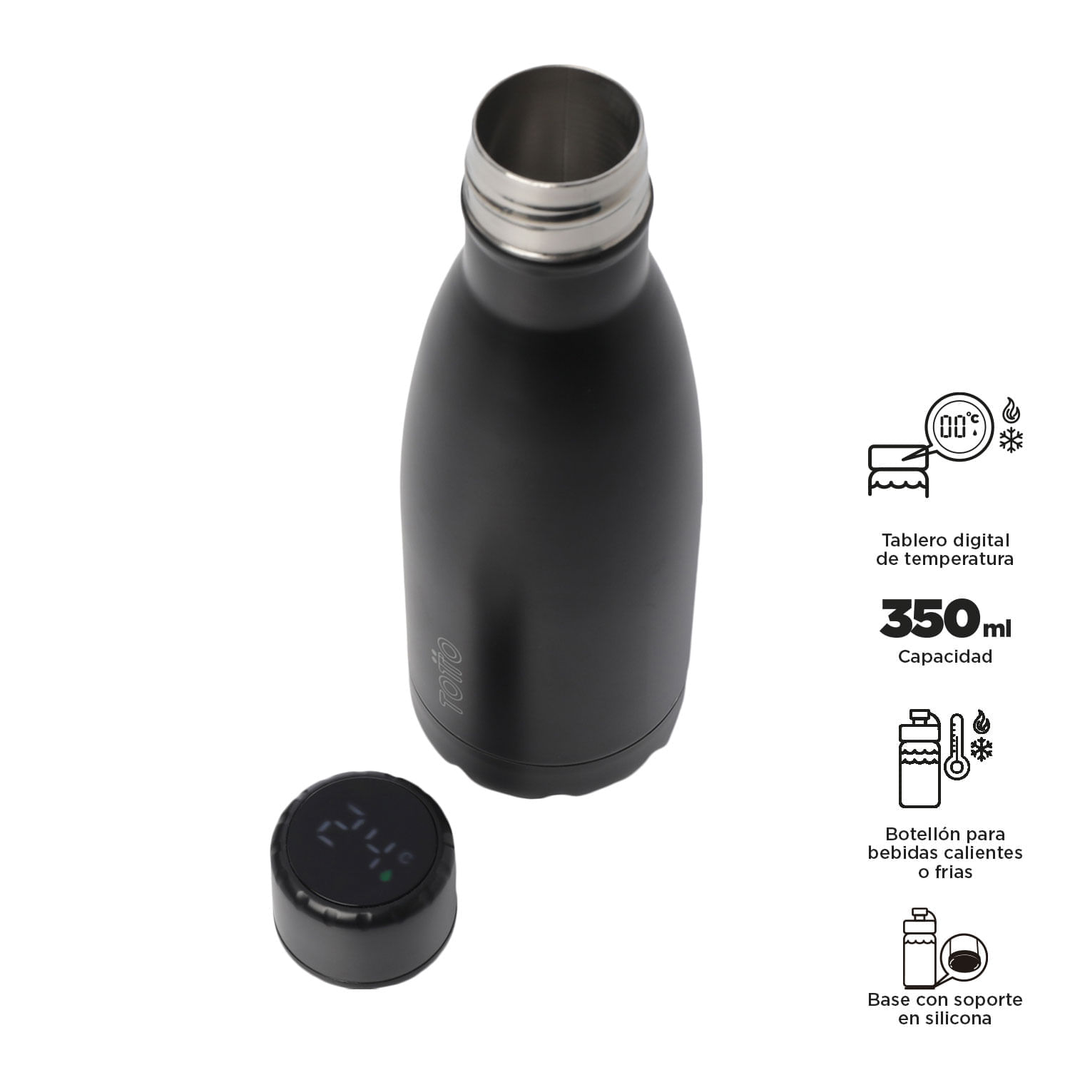 Botilito Térmico Scan 2 600 ml Negro | Totto