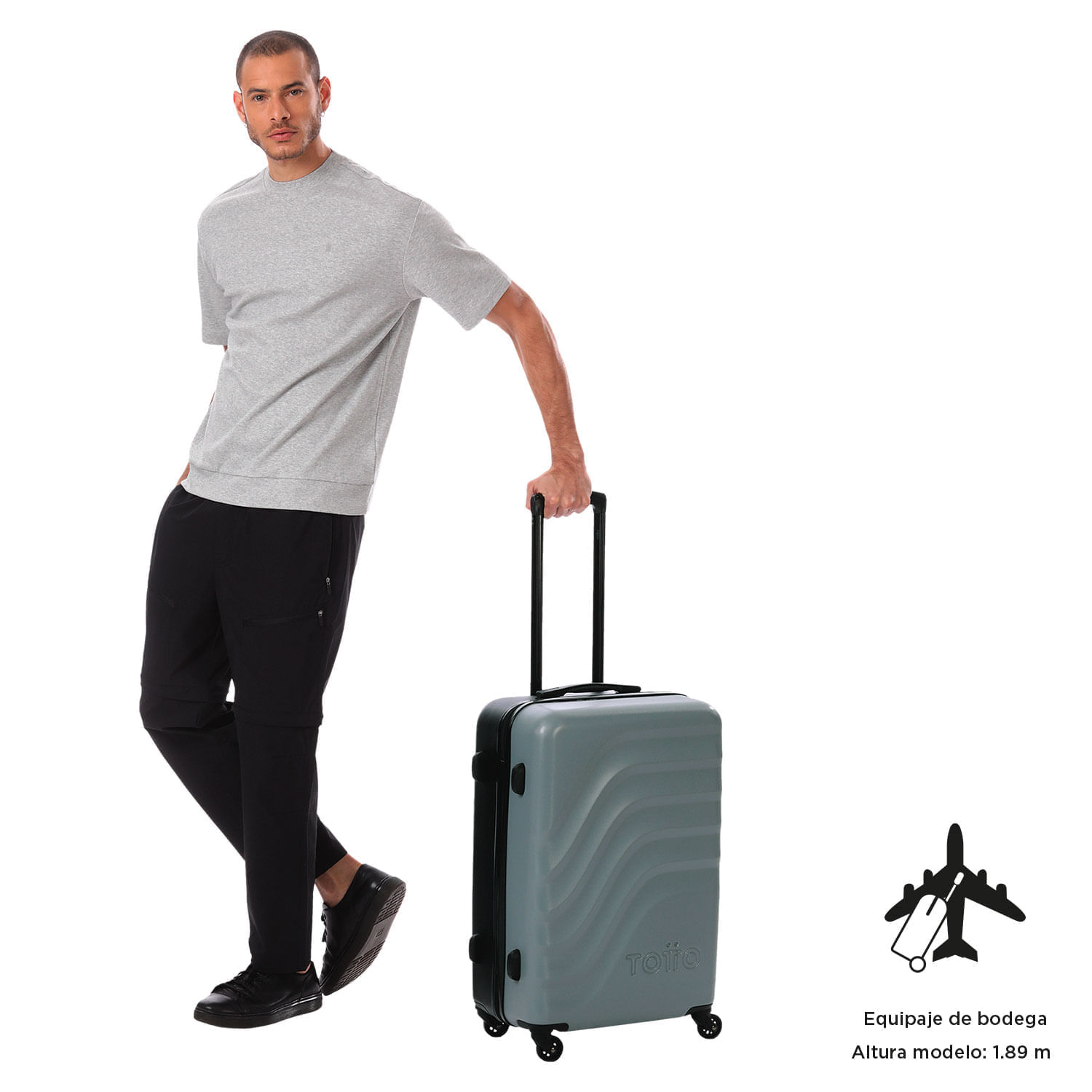 Maleta de Viaje Mediana 360 Bazy 23 kilos Gris | Totto