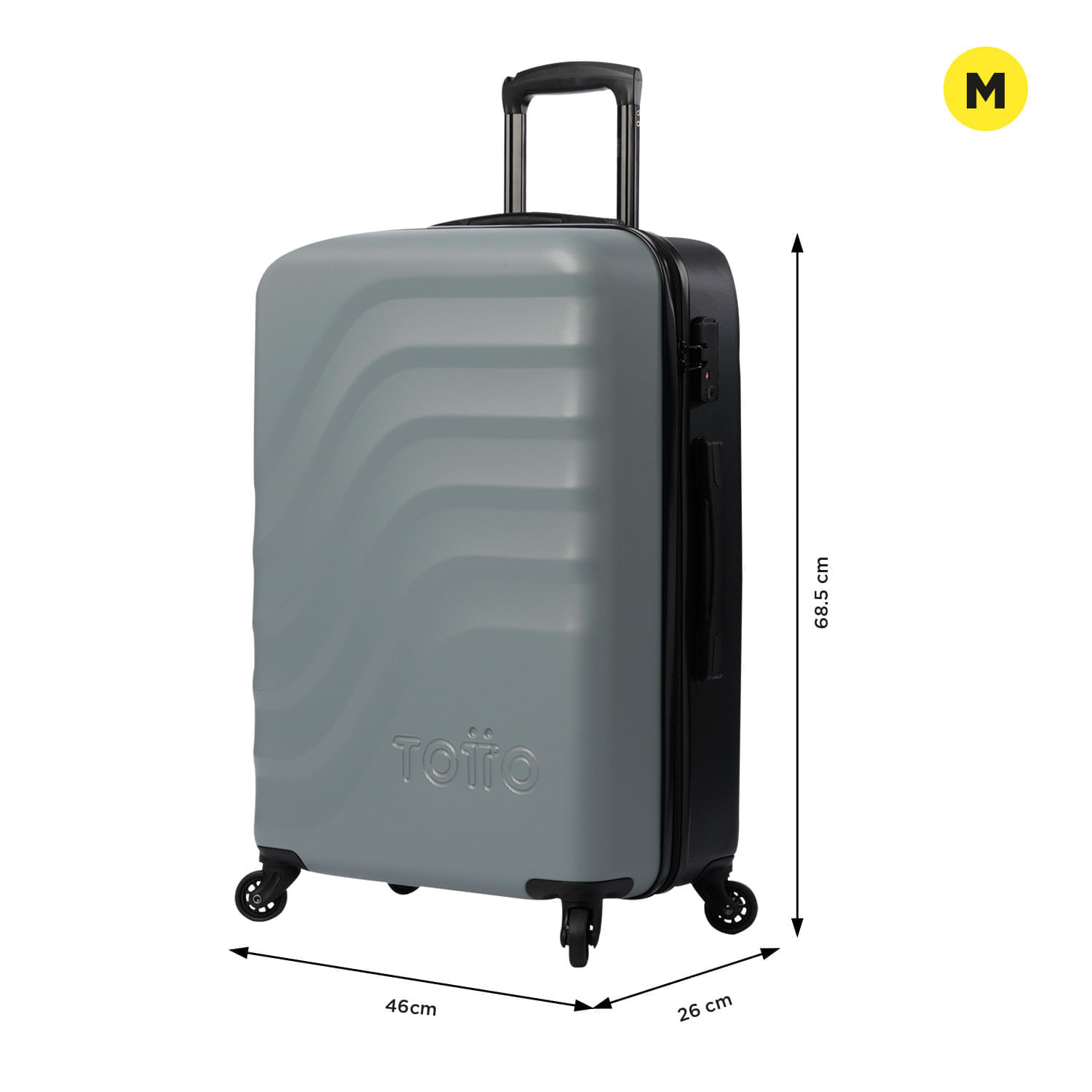 Maleta de Viaje Mediana 360 Bazy 23 kilos Gris | Totto