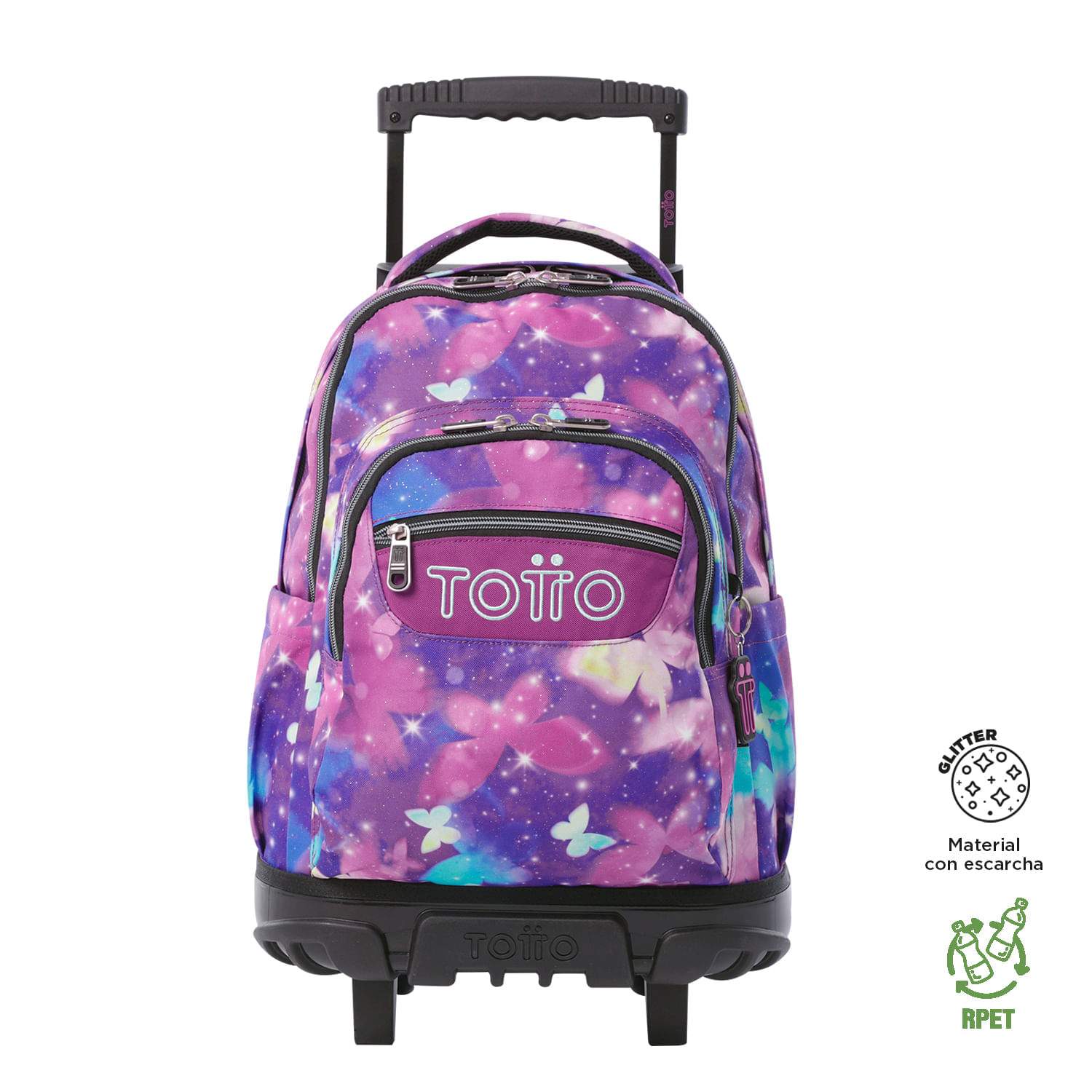 Morral Escolar con Ruedas para Niña Porta PC 15.4" Renglon Glitter ...