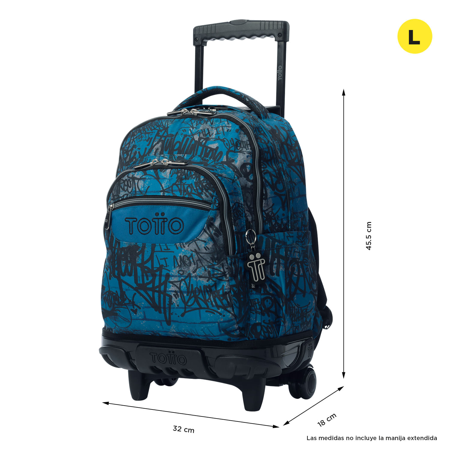 Morral Escolar con Ruedas Porta PC 15.4" Bomper Renglones Azul | Totto