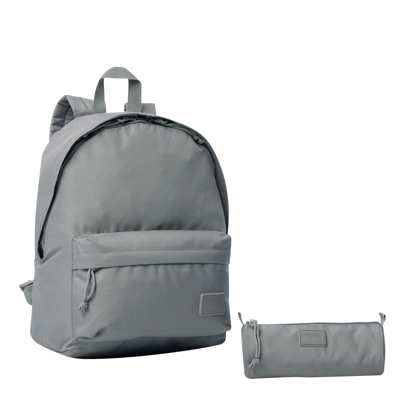 Maleta Para Colegio Pack X 2 + Cartuchera Kalex Gris | Totto