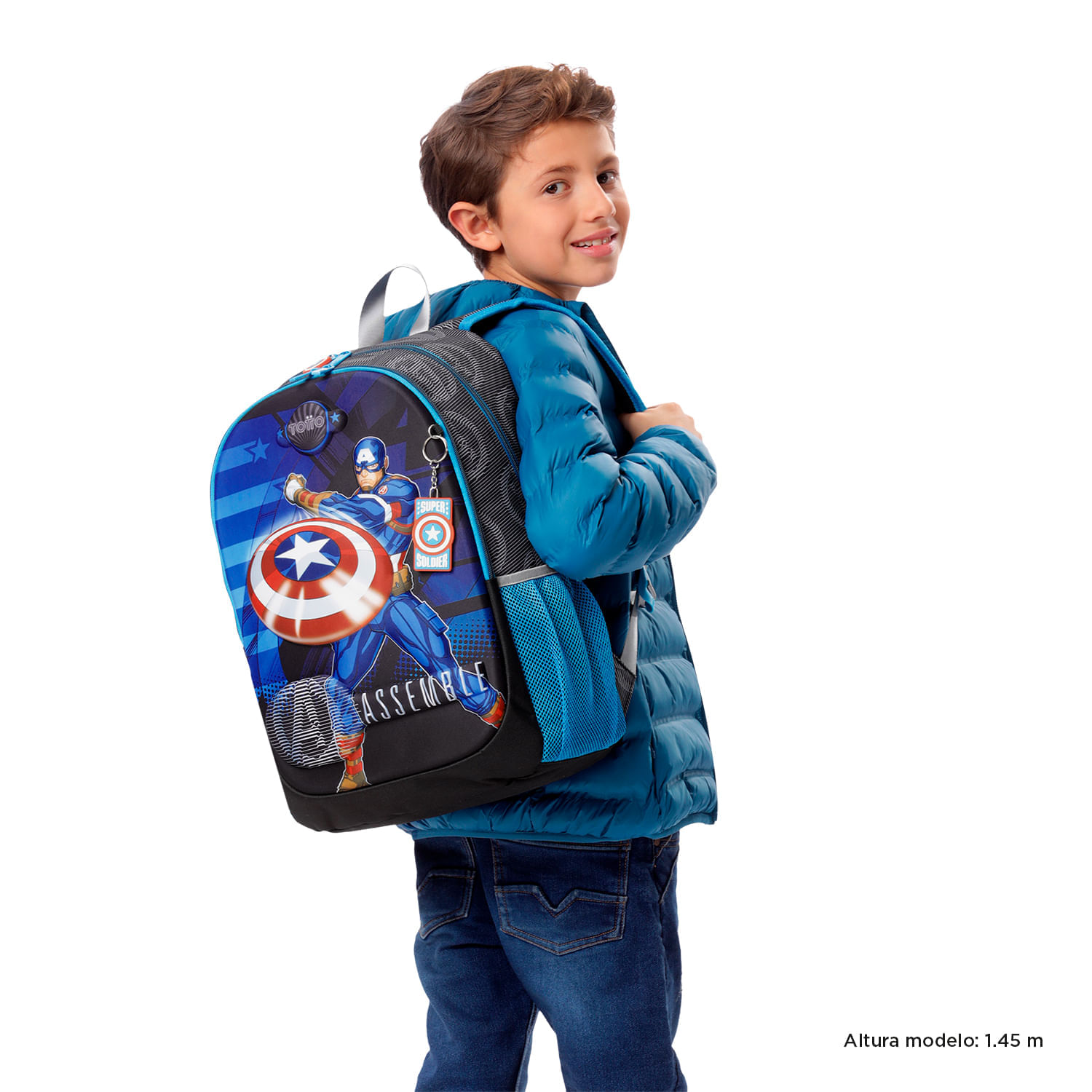 Morral para Niño Avengers Capitán América Grande Gris | Totto