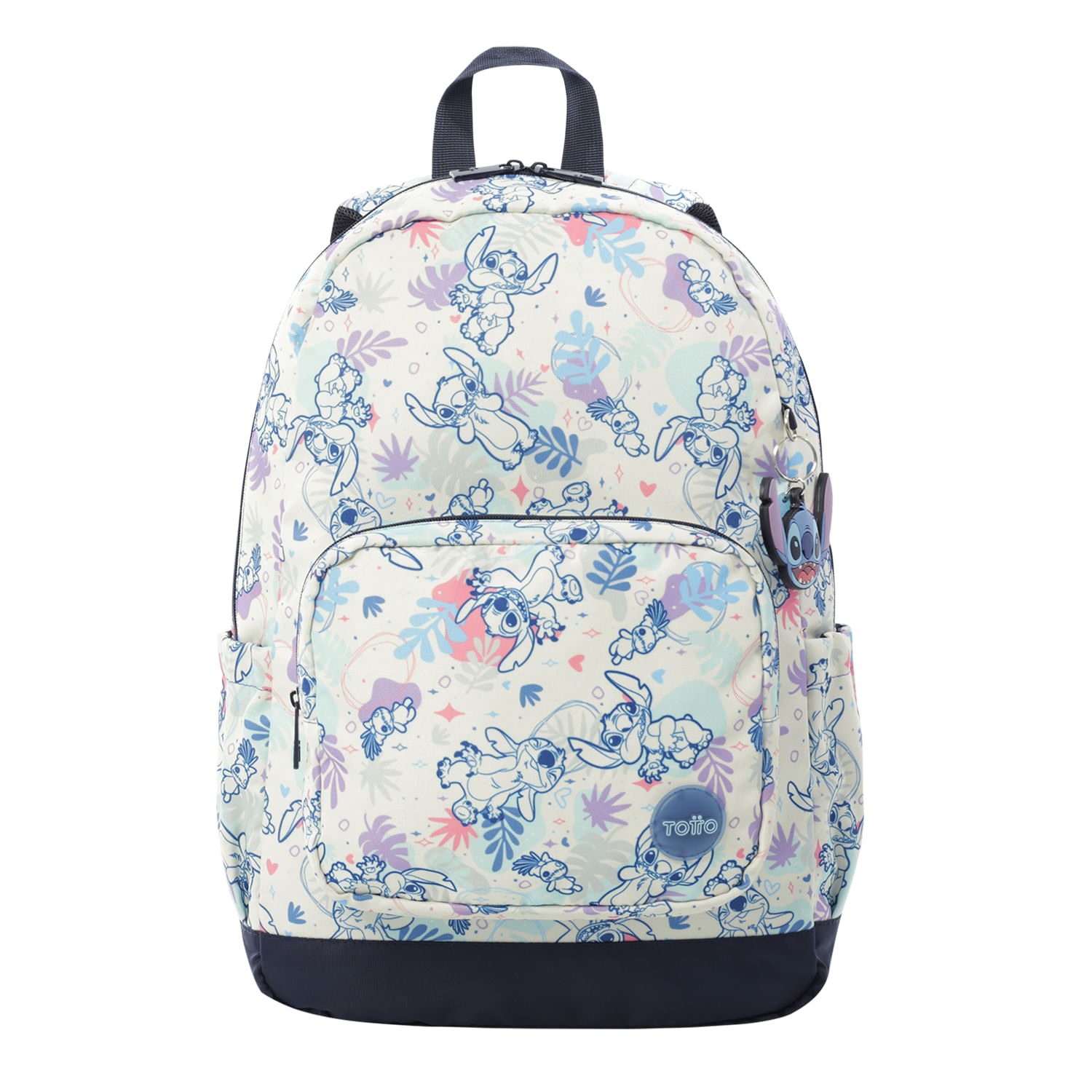 Mochila Totto para Niña Stitch Ohana Grande Porta PC 14" Blanca