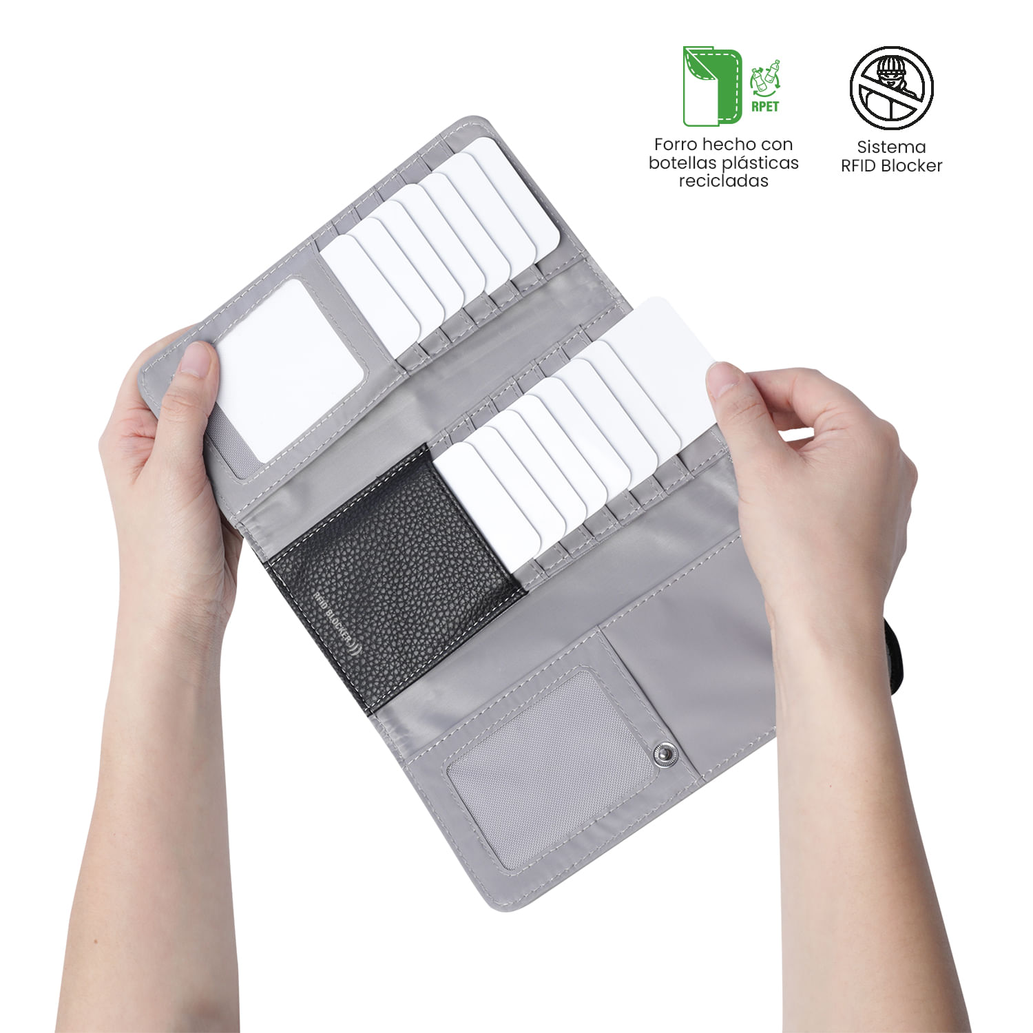 Billetera Totto Mujer Smooth Sub con RFID Blocker Negra | Totto