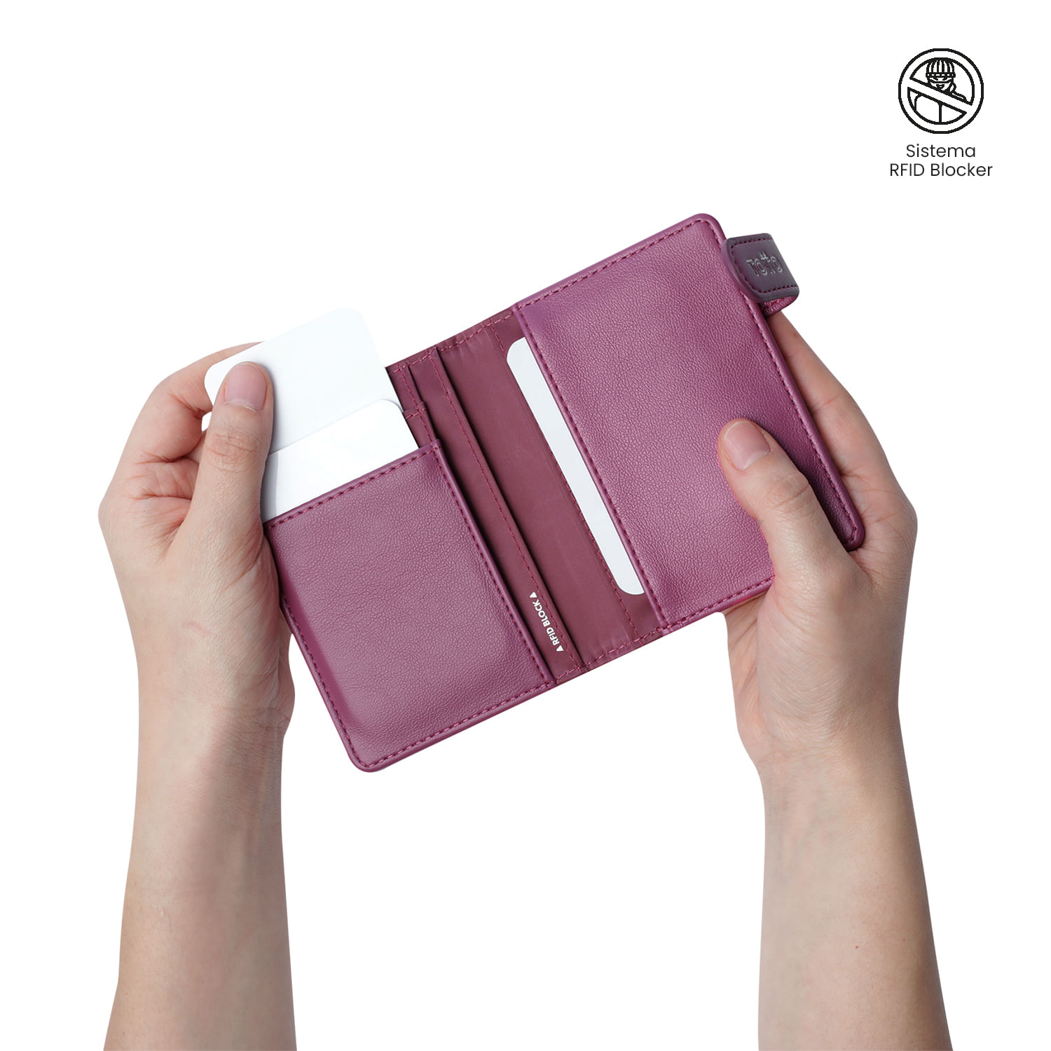 Portadocumentos Style con RFID Blocker Rosado Rose | Totto