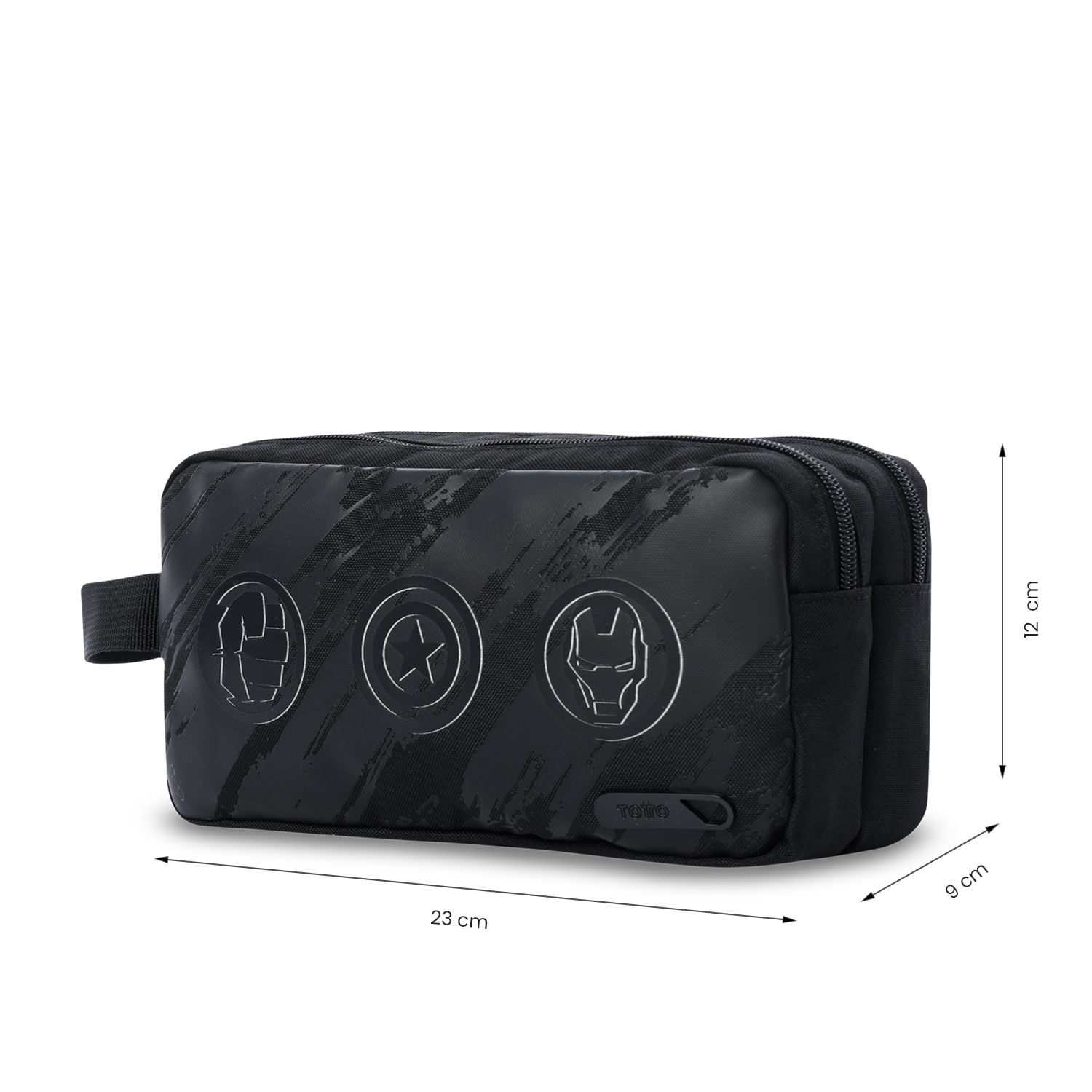 Cartuchera para Hombre 2 Cuerpos Marvel Black Grande Negra | Totto
