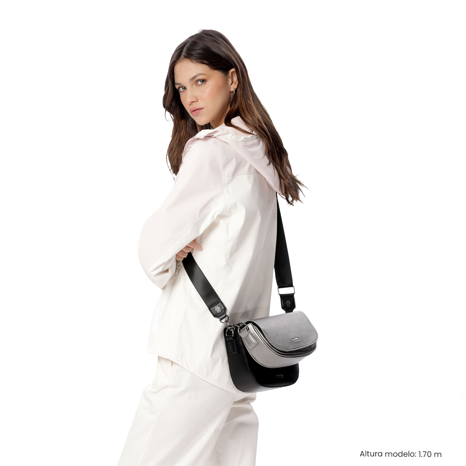 Bolso para Mujer Style 2 en 1 tipo Crossbody Pequeño Gris | Totto