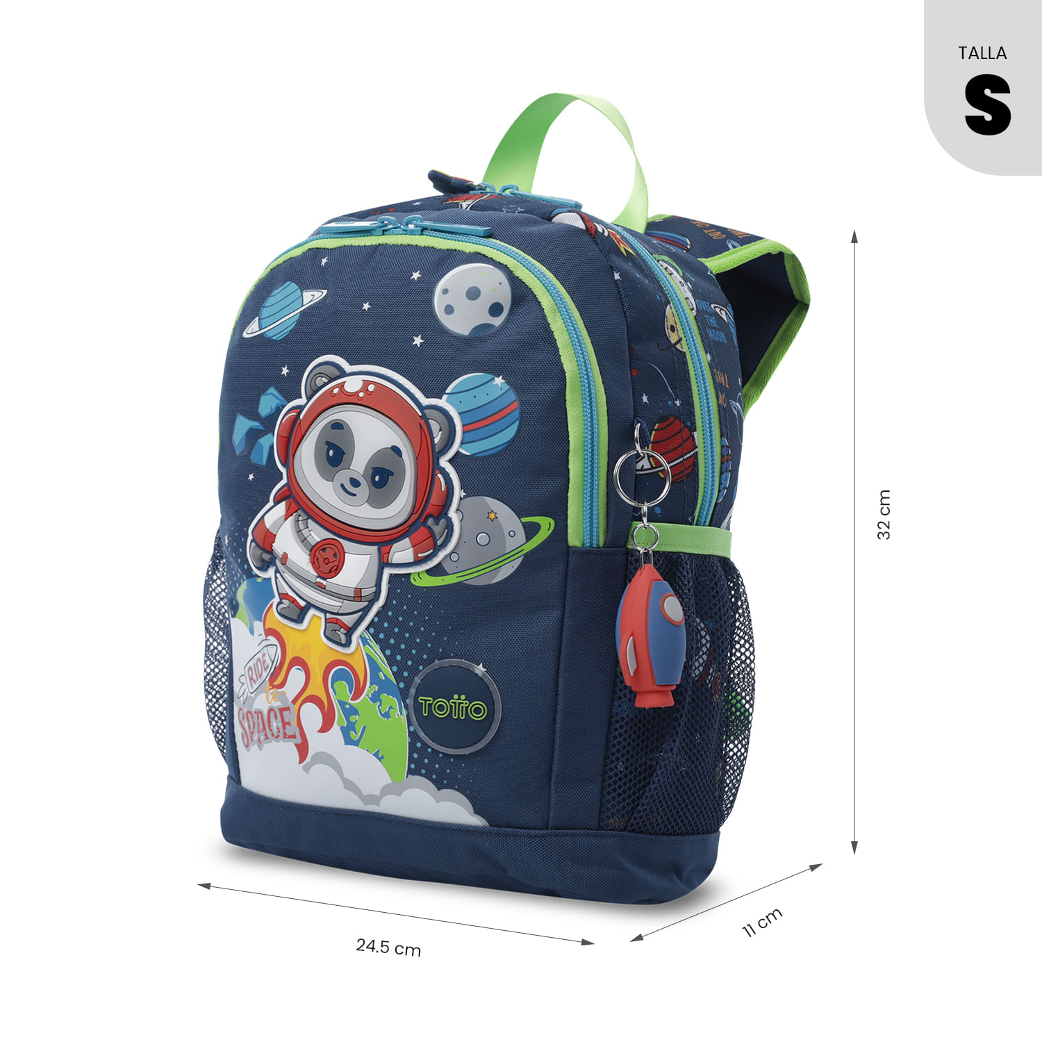 Maleta escolar + Libro Para Colorear Panda Space para Niño Azul | Totto