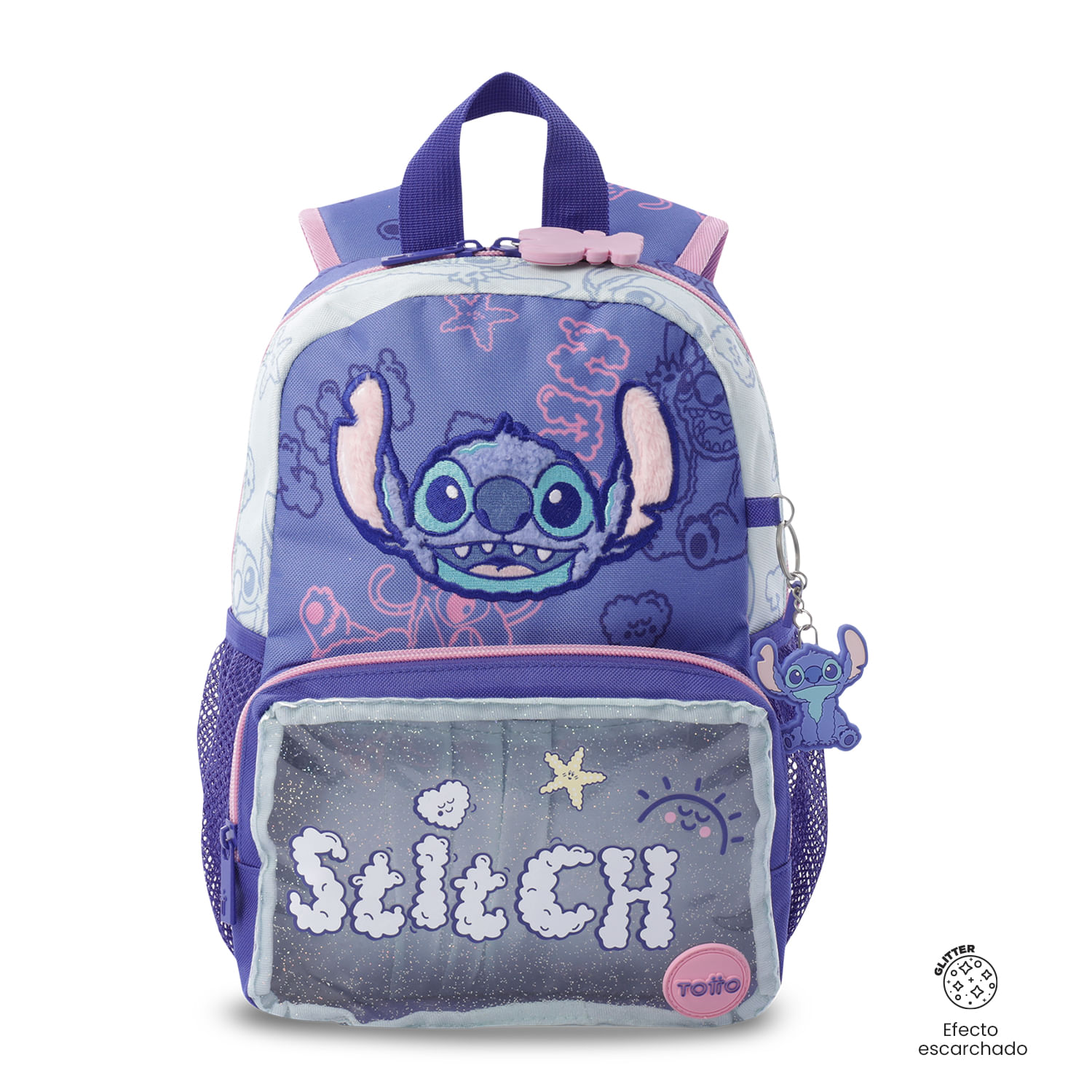 Maleta para el Colegio Niña Stitch On The Beach Pequeña Azul | Totto