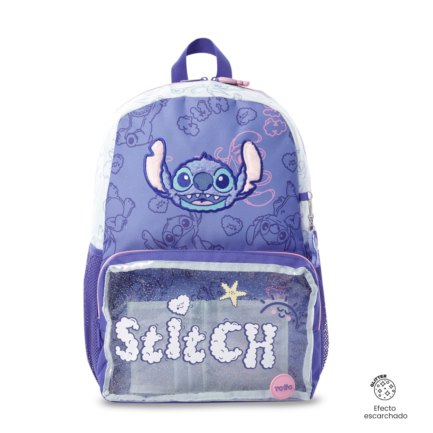 Maleta para el Colegio Niña Stitch On The Beach Grande Azul | Totto