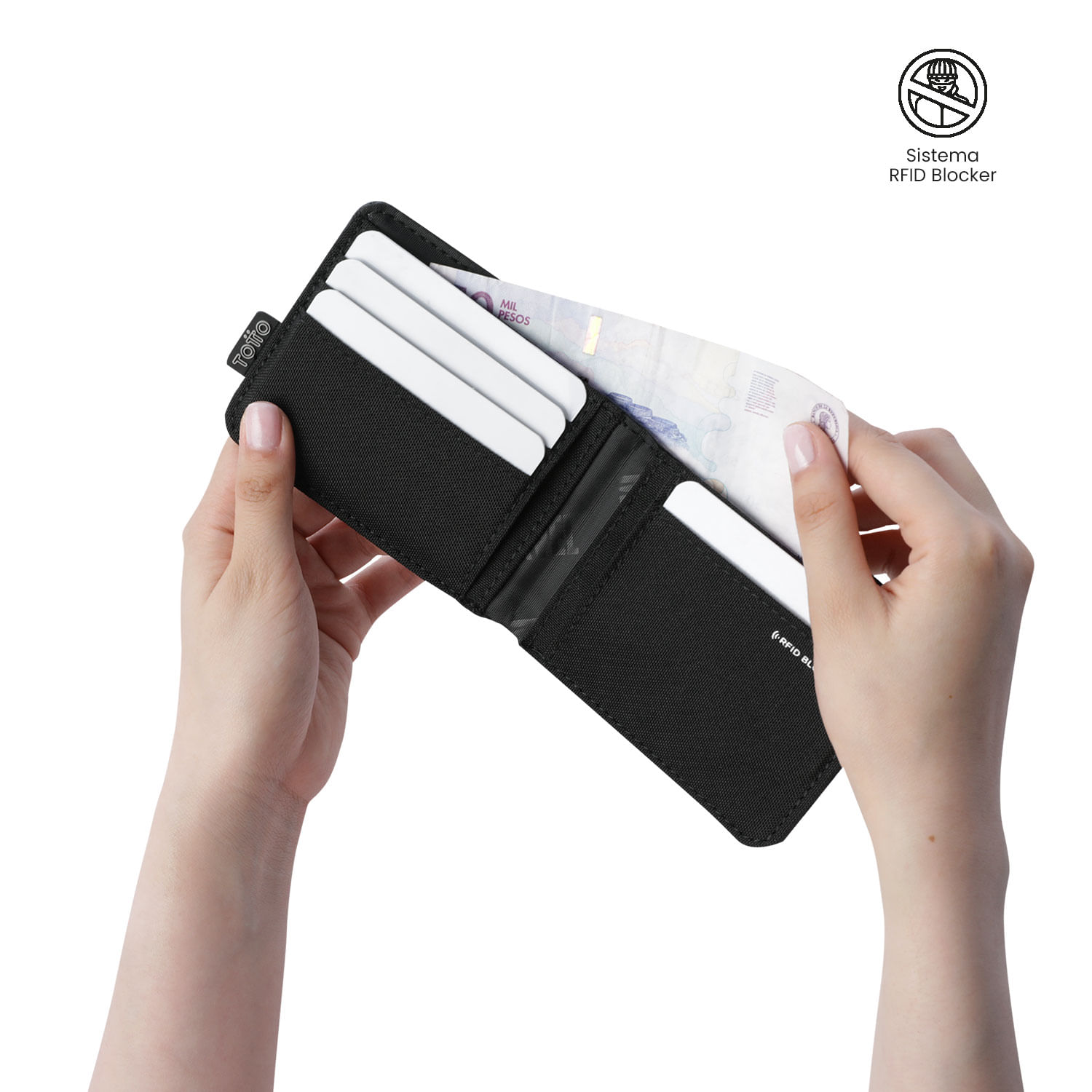 Billetera para Hombre Marvel Black con RFID Blocker Negro | Totto