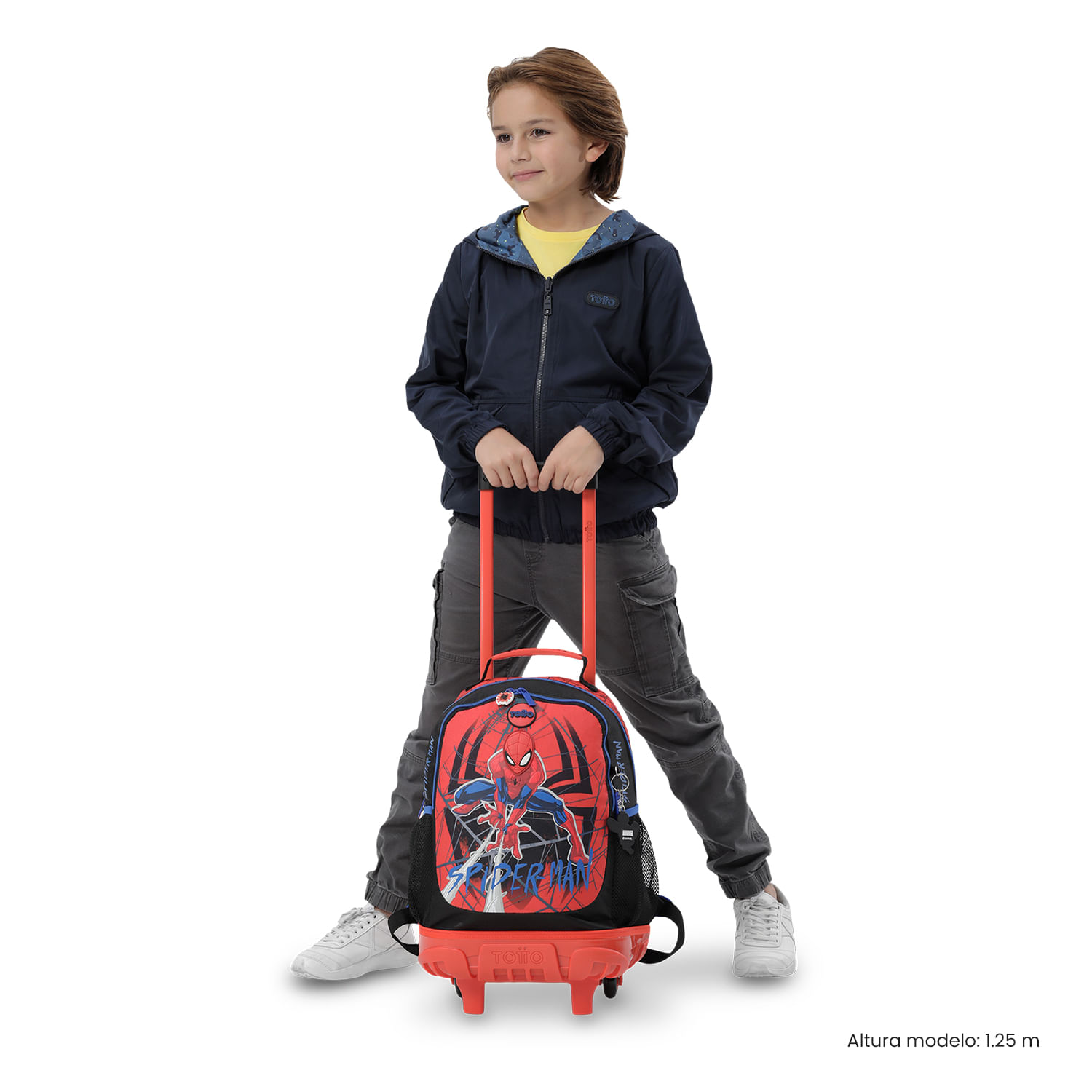 Morral con ruedas para Niño Spiderman Urban Mediano Rojo | Totto
