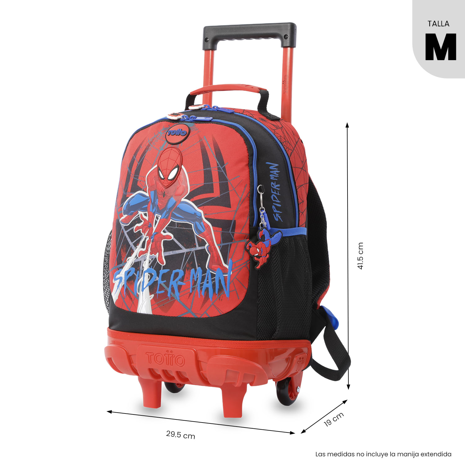 Morral con ruedas para Niño Spiderman Urban Mediano Rojo | Totto